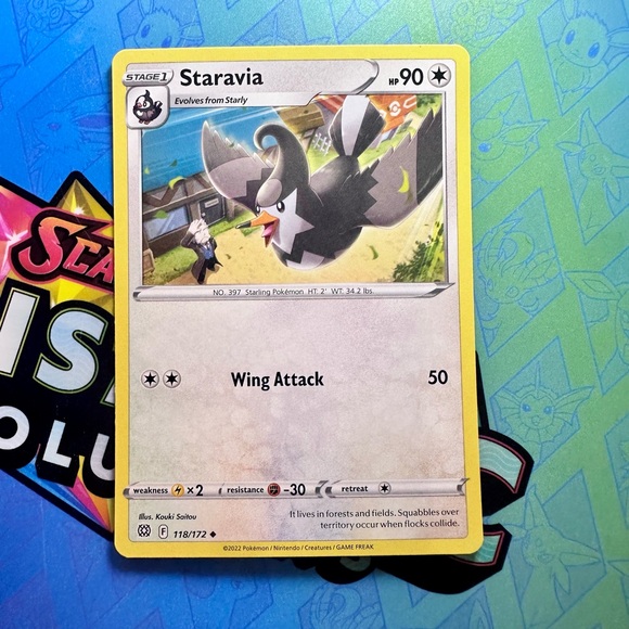 Pokemon | Toys | Staravia 18172 Uncommon Pokmon Brilliant Stars | Poshmark